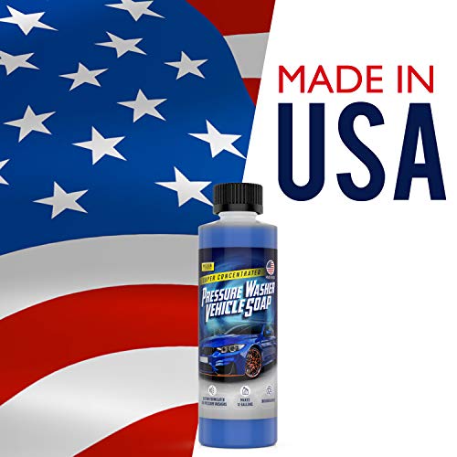 MISSION AUTOMOTIVE Concentrated Pressure Washer Car Wash Soap for Vehicle Cleaning 8oz Makes 12 Gallons - Made in the USA - For Pressure Washers