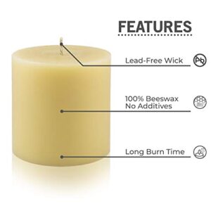 Beeswax Candles 100% Pure Handmade Natural for Gift Home Décor | Non-Toxic Air Purifying Biodegradable | Slow Burning All Natural 3x3