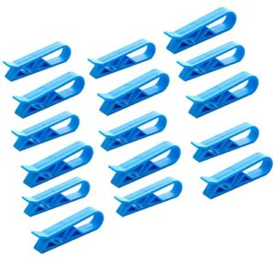 16 pcs garbage bin clip garbage bag clip anti-slip fixation clip holder kitchen washroom garbage can waste bin trash bag non-slip clip clamp holder(blue)