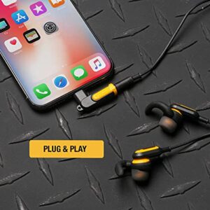 DEWALT 3.5mm to Lightning Adapter — 90-Degree Lightning Female to 3.5mm Male Headphone Jack Adapter for iPhone — Compatible Apple Lightning to 3.5mm Headphone Jack Adapter