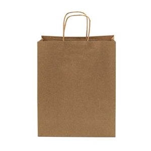 Brown Gift Bags with Handles - 10x5x13 Inch 100 Pack Medium Kraft Paper Shopping Bags, Craft Totes in Bulk for Boutiques, Small Business, Retail Stores, Birthdays, Party Favors, Jewelry, Merchandise