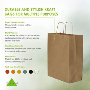 Brown Gift Bags with Handles - 10x5x13 Inch 100 Pack Medium Kraft Paper Shopping Bags, Craft Totes in Bulk for Boutiques, Small Business, Retail Stores, Birthdays, Party Favors, Jewelry, Merchandise