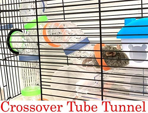 Acrylic Large 5-Level Lookout Tower with Long Crossover Tube Habitat Hamster Rodent Gerbils Mouse Mice Small Animal Cage