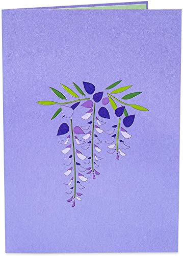 Paper Love 3D Pop Up Card, Wisteria Tree, For Mom, Adults or Kids, Mothers Day, All Occasions - 5" x 7" Cover - Includes Envelope and Note Tag