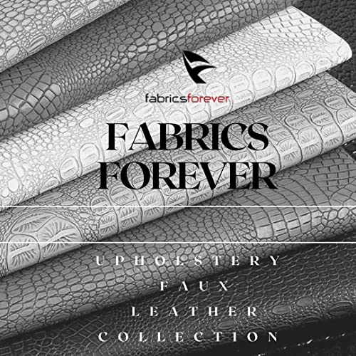 FABRICS FOREVER - Faux Leather Diamond Embossed Stitch Rose Gold Silver Upholstery Fabric by The Yard - 54’’ Wide | Silver Vinyl Fabric Material Faux Leather Sheets for DIY, Upholstery Crafts