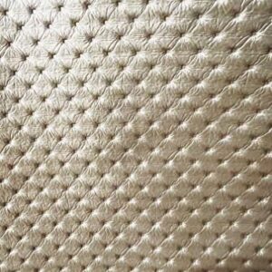 FABRICS FOREVER - Faux Leather Diamond Embossed Stitch Rose Gold Silver Upholstery Fabric by The Yard - 54’’ Wide | Silver Vinyl Fabric Material Faux Leather Sheets for DIY, Upholstery Crafts