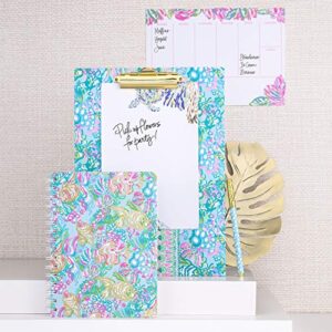 Lilly Pulitzer Black Ink Ballpoint Pen Set of 2, Totally Blossom