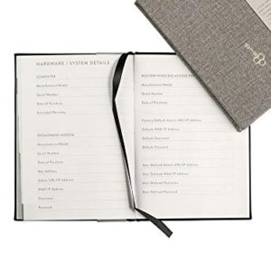 Eccolo Password Keeper Book with Alphabetical Tabs, Discrete Computer and Website Login Password Book and Organizer, Hardcover Pocket Size Journal Notebook for Everyday Use (Black, 5.75x4 inches)