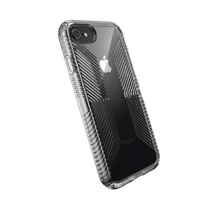 speck products presidio perfect-clear with grip case, compatible with iphone se (2022)| iphone se (2020)| iphone 8| iphone 7, clear/clear (136216-5085)