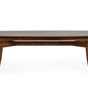 Limari Home Margit Collection Modern Style Beveled-Edge Walnut Finished Ash Veneer Top 8 Persons Rectangular Dining Table with Solid Wood Legs and Base, Brown