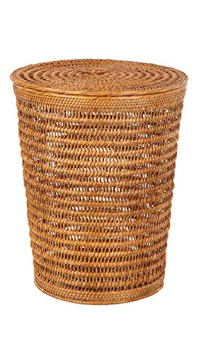 Cambria Rattan Laundry Hamper with Liner, Honey-Brown