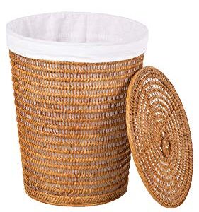 Cambria Rattan Laundry Hamper with Liner, Honey-Brown