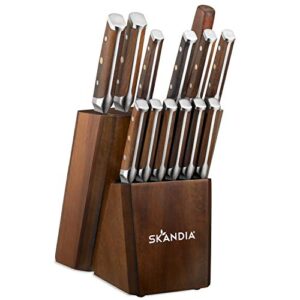 hampton forge harley knife block set, 14 piece, brown