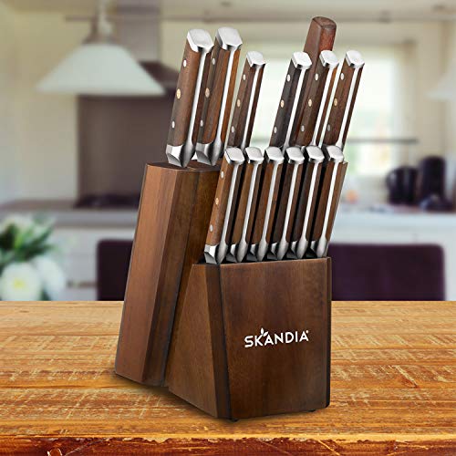 Hampton Forge Harley Knife Block Set, 14 Piece, Brown