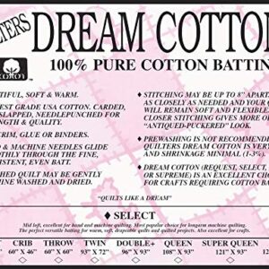 Quilter's Dream Select Loft Batting for Quilting (Twin, White)