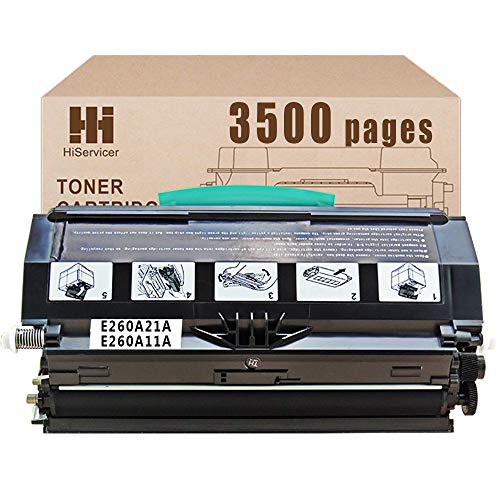 HiServicer 1 Pack E260A11A Black Toner Remanufactured Replacement for Lexmark E260A11A Toner Cartridge E260dn Toner Work with E260, E260D, E260DN, E360, E360D, E360DN, E460, E460DN ( High Yield )