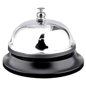 call bell chrome finish. hand front desk ringing bell service hotel, counter, school teacher classroom, restaurant, reception, hospitals, warehouse, office, dinner, kitchen, elderly ring. 3.38"/silver