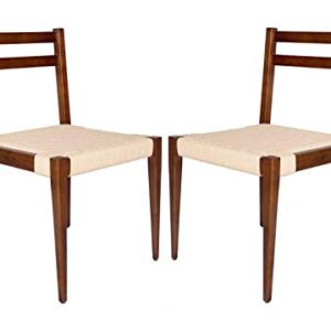 Amazon Brand – Stone & Beam Jane Mid-Century Dining Chair, Set of 2, 19.5"W, Ash Wood, Brown