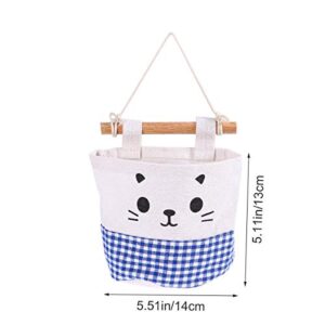 RainbowBaby Over The Door Storage Bags Closet Organizer, Wall-Mounted Hanging Cotton Linen Storage Basket Holder Decor Bin Bag (2 Pack)