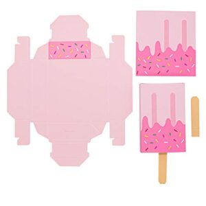 AUEAR, 12 Pack Gift Boxes Popsicle Shape Ice Cream Party Favor Box Mini Cartoon Candy Folding Paper for Decorations