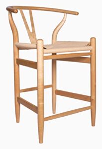 amazon brand – stone & beam wishbone counter-height barstool, 35.5"h, rubberwood, natural / natural