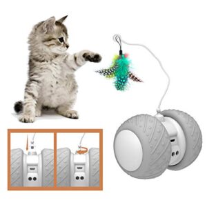 BENTOPAL Automatic Cat Toys Interactive Pet Exercise Electric Toys for Indoor Cats / Kitten with Feather (Auto Cat Toy)