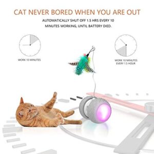 BENTOPAL Automatic Cat Toys Interactive Pet Exercise Electric Toys for Indoor Cats / Kitten with Feather (Auto Cat Toy)