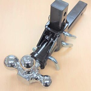 EAGLEKING Triple Ball Tri-Ball Swivel Adjustable Trailer Drop Tow Hitch Mount 2" Receiver