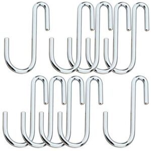 bayear s-shaped hook, 10 pieces of carbon steel silver metal hook, coffee cup hook, suitable for kitchen, wardrobe, bathroom, office, flower basket, garden plants or outdoor activities.