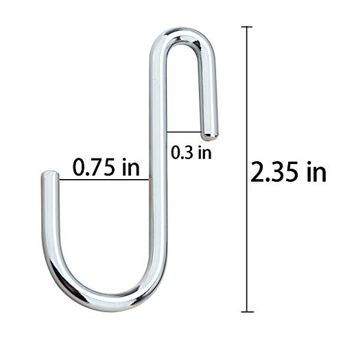 BAYEAR S-Shaped Hook, 10 Pieces of Carbon Steel Silver Metal Hook, Coffee Cup Hook, Suitable for Kitchen, Wardrobe, Bathroom, Office, Flower Basket, Garden Plants or Outdoor Activities.