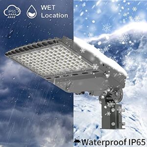 ELECALL LED Parking Lot Light 22650LM 150W 5000K Street Light Slip Fitter LED Shoebox Pole Lights Outdoor Commercial Area Lighting for Court Stadium Roadways,Waterproof IP65 ETL-Listed