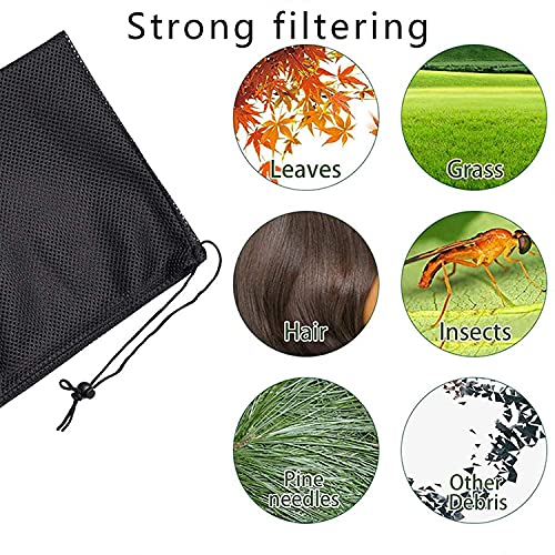 ZERIRA 2 Pack Pump Barrier Bag, 12.2"x 15.9"with Drawstring Pond Mesh Pump Filter Bag for Pond biofilters Aquarium Filtration and Outdoor Swimming Pool Black Media Bags