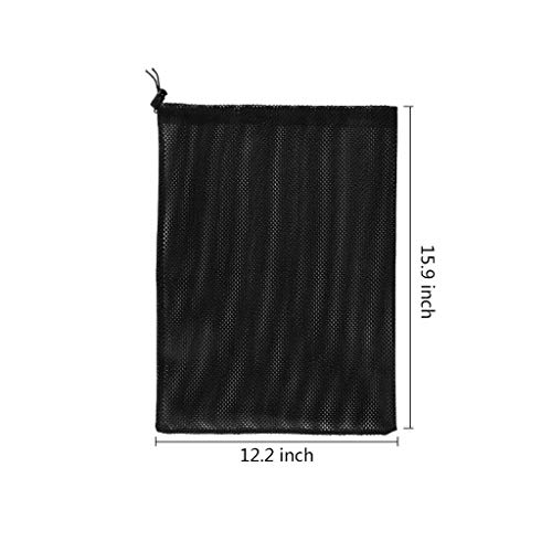 ZERIRA 2 Pack Pump Barrier Bag, 12.2"x 15.9"with Drawstring Pond Mesh Pump Filter Bag for Pond biofilters Aquarium Filtration and Outdoor Swimming Pool Black Media Bags