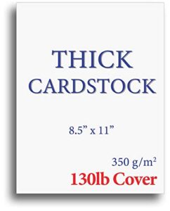 extra heavy duty 130lb cover cardstock - bright white - 350gsm 17pt thick paper for inkjet & laser printers - 8-1/2" x 11" - 15 pack