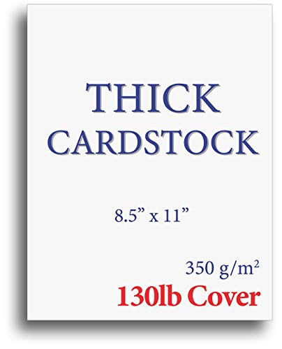 Extra Heavy Duty 130lb Cover Cardstock - Bright White - 350gsm 17pt Thick Paper for Inkjet & Laser Printers - 8-1/2" x 11" - 15 Pack