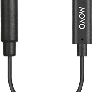 Movo IMA-1 Female 3.5mm TRRS Microphone Adapter Cable to Lightning Connector Dongle Compatible with Apple iPhone, iPad Smartphones and Tablets - Optimized for Microphones/Pro Audio