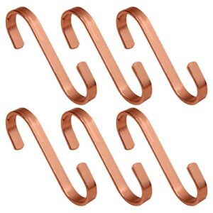 topbathy 6pcs s shaped hook heavy duty s hooks rack hangers hanging hangers hooks for bedroom, supermarket,bathroom, kitchen and office: pan, pot, coat, bag,towels, plants(10cm rose gold)