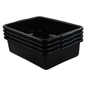 teyyvn 13 l plastic bus box/utility box, commercial wash basin tote box, 4-pack, black