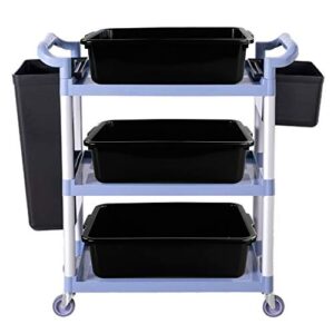 Teyyvn 13 L Plastic Bus Box/Utility Box, Commercial Wash Basin Tote Box, 4-Pack, Black