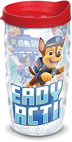 Tervis 1346912 Nickelodeon - Paw Patrol Take Action Insulated Tumbler with Wrap and Red Lid, 10oz Wavy, Clear