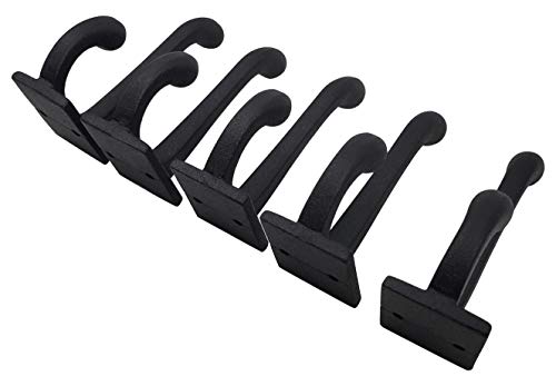 Claimed Corner Cast Iron Coat Hooks - Wall Mounted Rustic Farmhouse Matte Black Cast Iron DIY Coat Towel Hat Scarf Bags Hook 5-Pack