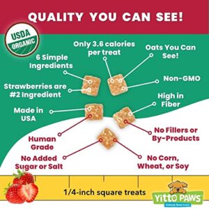 Yitto Paws Organic Puppy Treats - Healthy Dog Training Treats, All Natural Dog Biscuits for Small Dogs Puppies & Training, Mini Peanut Butter Snacks Made in USA, Human Grade Low Calorie Cookies