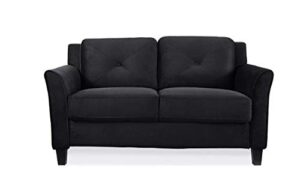 harper tufted tufted back cushion microfiber loveseat - lifestyle solutions (black)