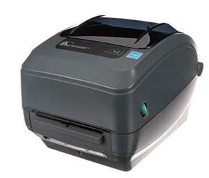 zebra - gx420t thermal transfer desktop printer for labels, receipts, barcodes, tags - print width of 4 in - usb, serial, and ethernet port connectivity (includes peeler) - gx42-102411-000 (renewed)