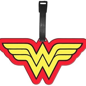 Silver Buffalo DC Comics Wonder Woman Symbol Luggage Tag and Suitcase Label, 4 x 4 inches