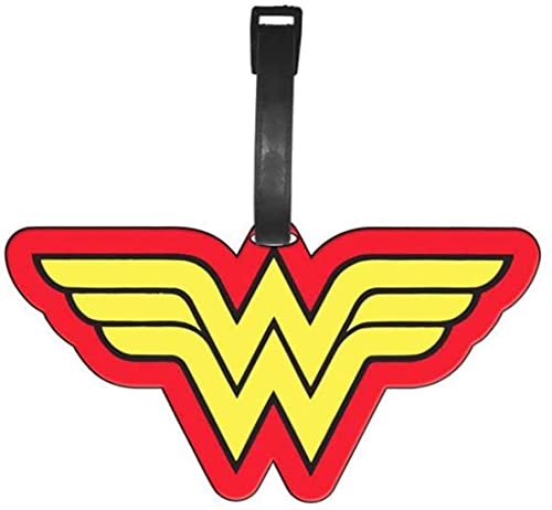 Silver Buffalo DC Comics Wonder Woman Symbol Luggage Tag and Suitcase Label, 4 x 4 inches