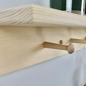 60" Unfinished Shaker Peg Rack With Shelf