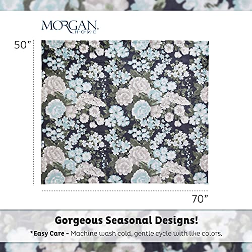 Morgan Home Fashions Velvet Plush Throw Blanket- Soft, Warm and Cozy, Lightweight for All Year Round Use 50 x 70 Inches (Botanical Skulls)