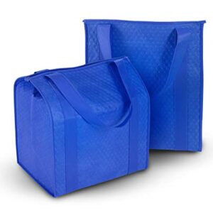 Hannah Smart Large Capacity Heavy Duty Insulated Shopping Bag (2, Blue)