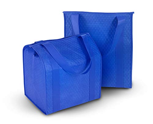 Hannah Smart Large Capacity Heavy Duty Insulated Shopping Bag (2, Blue)